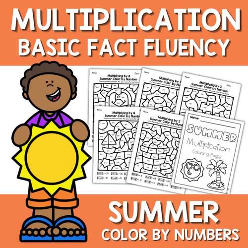 Summer Multiplication Color by Numbers Basic Fact Fluency Fun ...