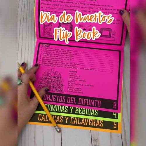 Spanish 2 Día de Muertos Activities | Flip Book Reading Day of the Dead