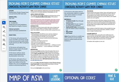 Geography: Tackling Asia's Climate Change Issues Carousel Activity ...