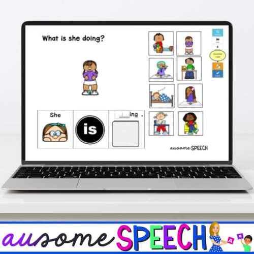 Interactive Book with GIFS: WHAT DOING Questions Boom Cards for Speech ...