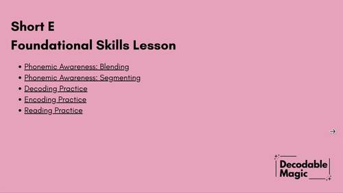Short E • CVC • Full Lesson Plan with Decodable Reader • Small or Whole ...