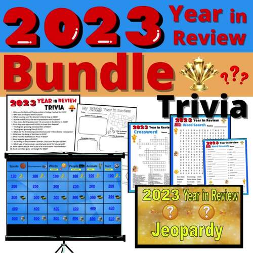 2023 Year in Review Bundle Trivia Quiz Bowl Current Events Resources