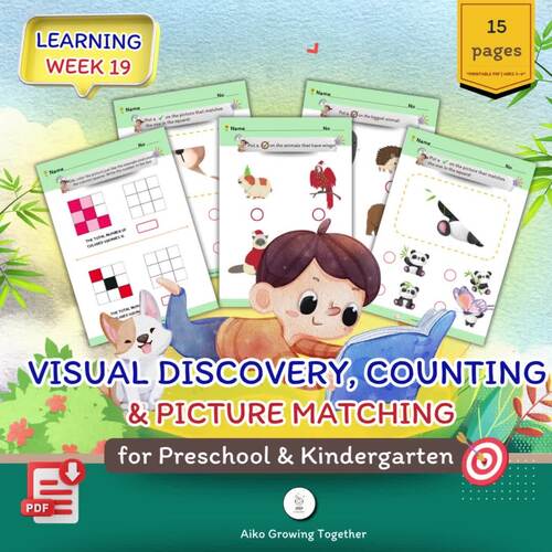 Preschool Learning Worksheets Week 19 Visual Discovery Counting ...