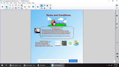 Counting Apples Smart Board™ Activity by Little Library of Learning