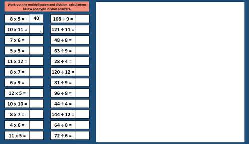 Digital Pixel Art NO PREP - Castle Multiplication and Division to 12