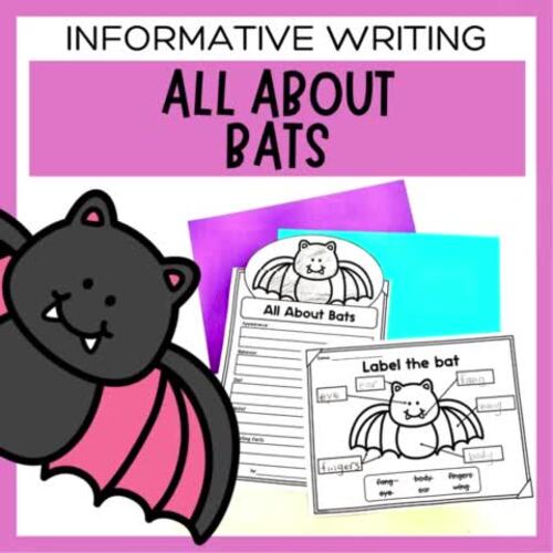 All About Bats Informational Writing Prompts | Science | Label The Bat