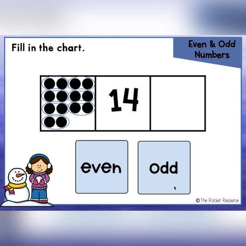 Winter Odd and Even Numbers BOOM™ Cards Standard 2.OA.C3 | TPT