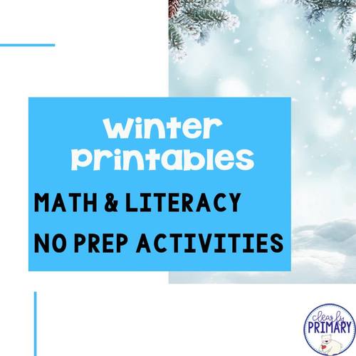 Winter Math Literacy Activities, Morning Work Kindergarten First Grade ...