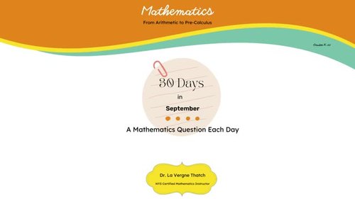 Grades 6-8: 30 Days in September Mathematics Practice by STREaM Tutor ...