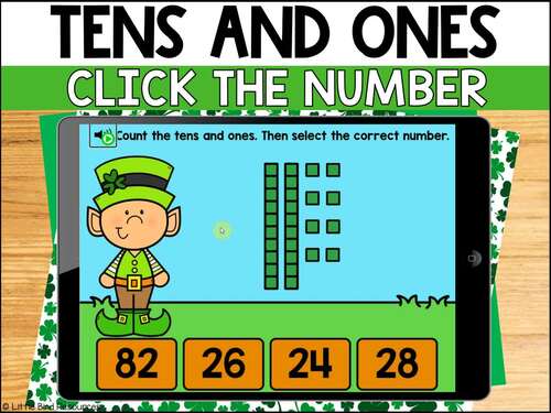 St Patricks Day Counting Tens and Ones Boom Cards St Pattys Math Place ...