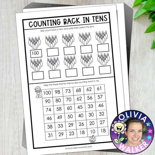 Subtracting tens from an 2 digit number, ten pin bowling, popsicle sticks