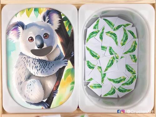 Feed the Koala Flisat Insert Template: Count to 12 Australian Animal ...