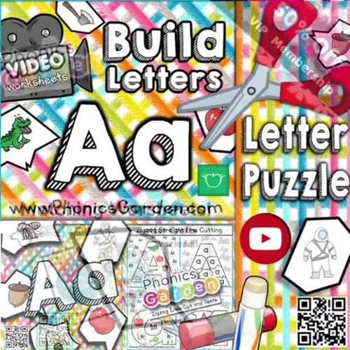 Aa | Letter Puzzle | MP4 Downloadable VIDEO | Cut & Paste | Phonics Garden
