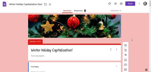 Winter Holiday Capitalization Quiz! Google Forms™ Assessment - Distance ...