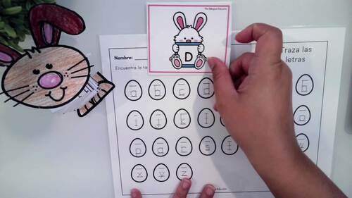Spanish Alphabet Matching Uppercase and Lowercase Spring Easter | TPT