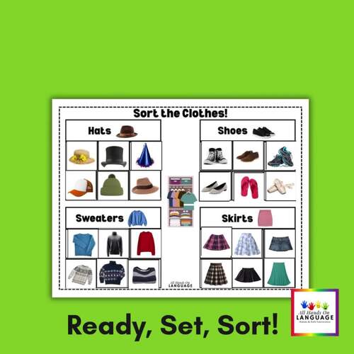 Photo Clothing Sort Activities – 48 Clothes Cards for Sorting onto 2 Mats