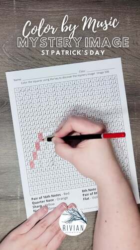 Color by Music Symbol Mystery Image St. Patrick's Day Music Coloring ...