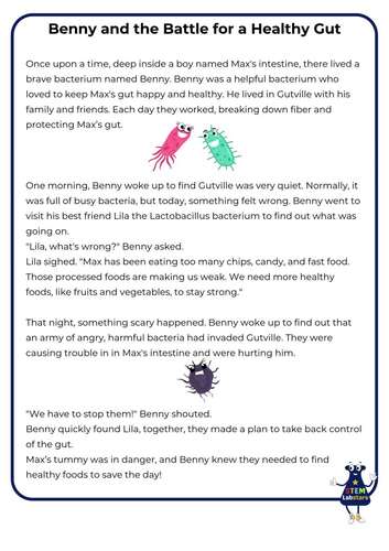 Reading Comprehension & Worksheets Grade 3-5, learn all about the gut ...