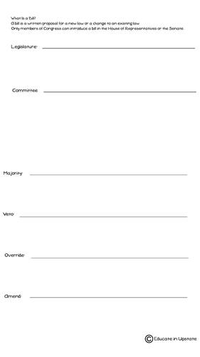 How a Bill Becomes a Law Simulation | Civics Legislative Process Activity