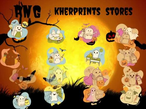 cute ghosts school bag, back to school, Bundle Cute Ghost Book, 16 ...