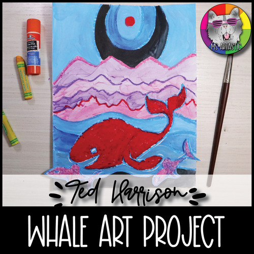 Ted Harrison Art Lesson Whale Art Project Activity Artwork for Primary
