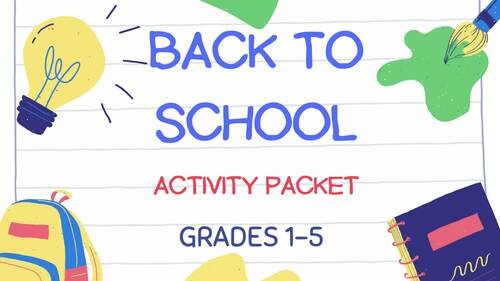 Back to School, First Day, Beginning of Year, All About Me, No Prep ...