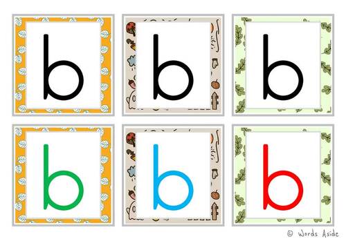 Alphabet Fall Decor Flash Card Letters by Words Aside | TPT