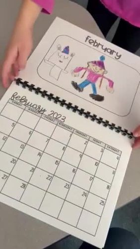 New Year Calendar Gift for Parents from Student ( Color Your Own/DIY)