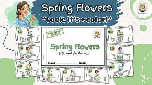 Gestalt Model w/ Sentence Frame Mini Book (Flowers: "Look, it's + color!")