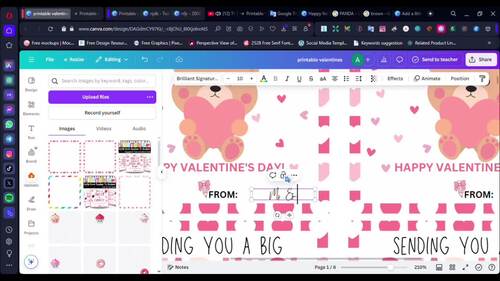 Printable Valentines Cards From The Teacher To Student| Teddy Bear ...