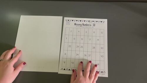 Missing Numbers 50 Chart Math Independent Work | TPT