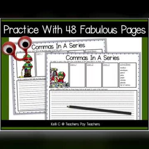 Commas In a Series Worksheets YEAR BUNDLE Practice Sentence Structure ...