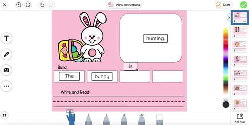 Writing Simple Easter/Spring Sentences BUNDLE Preloaded Seesaw Activities