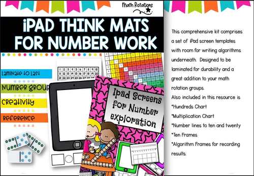 iPad Think mats for Math centers and group rotations by Oceanview Resources