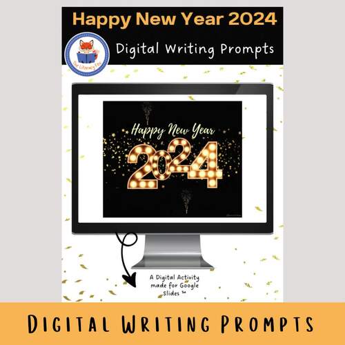 Happy New Year 2024 Digital Writing Prompts|Resolutions|Vision Board