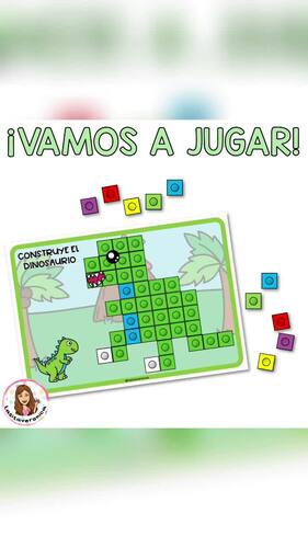 Policubos Dinosaurios / Dinosaurs Snap cubes. Math Center. Spanish