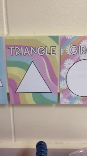 Trendy Rainbow 2D and 3D Shape Posters by Elementary My Davis | TPT