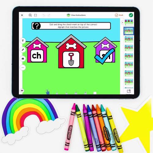 Digital Literacy Centers | Consonant Digraphs | For Seesaw | TPT