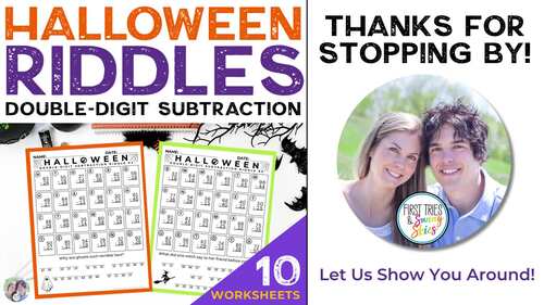 Halloween Double-Digit Subtraction Riddles Worksheets With Regrouping ...
