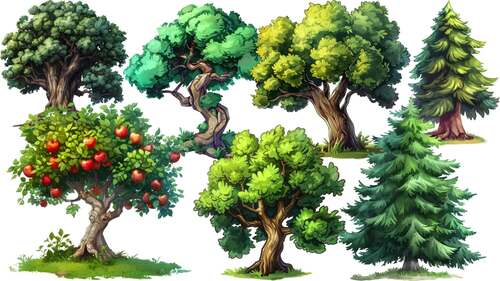 Watercolor Trees Clipart Set of 20 Files by ArtisticTimberStudio