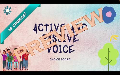 Choice Board - Active and Passive Voice by Learn English with Marisa
