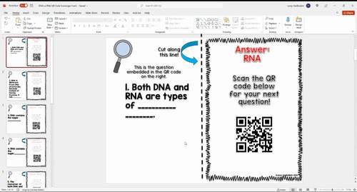 DNA vs RNA QR Code Scavenger Hunt by Mrs V Biology | TPT