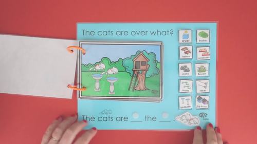 OVER + PLURALS Interactive Book + Sentence Formulation, Backyard, Autism