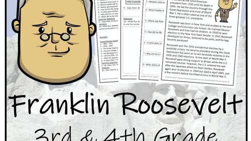 Franklin Roosevelt Close Reading Comprehension Activity | 3rd Grade ...