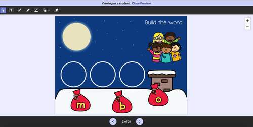 Christmas Phonics CVC Short O Word Building Google Slides by Prepped in ...