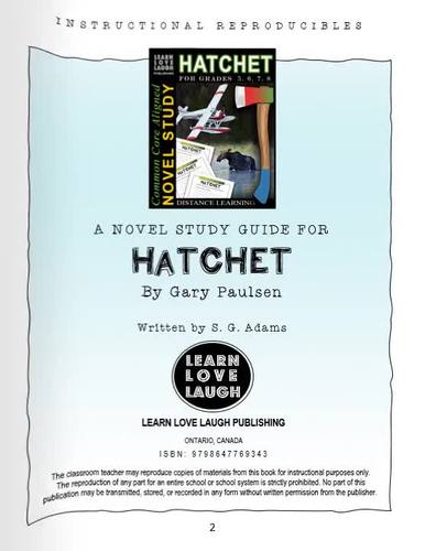 Hatchet Novel Study (Gary Paulsen) | Hatchet Guide Comprehension ...