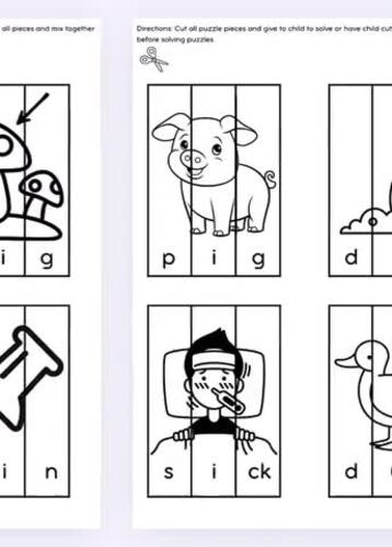 Low Prep! CVC Picture Puzzles | Short Ii Vowel Sound Phonics Practice