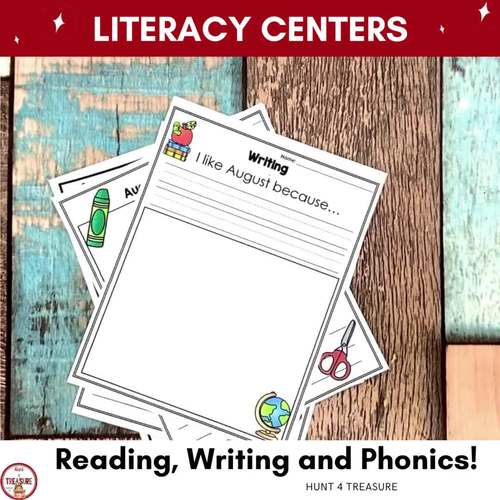 Back to School Literacy Centers | Kindergarten to 2nd Grade by Hunt 4 ...