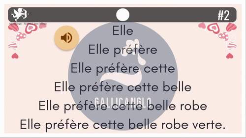 French Valentine's Day Reading fluency passages for beginners Lecture ...