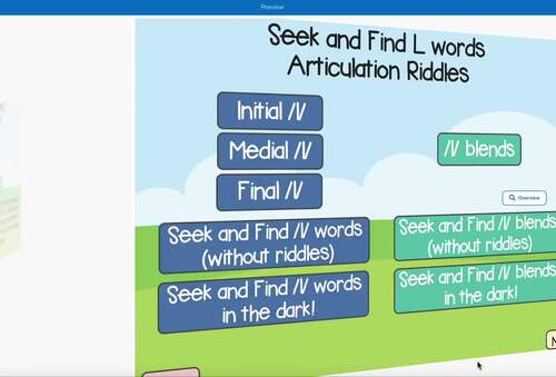 L and L Blends Seek and Find I Spy L Articulation Speech Therapy Boom ...